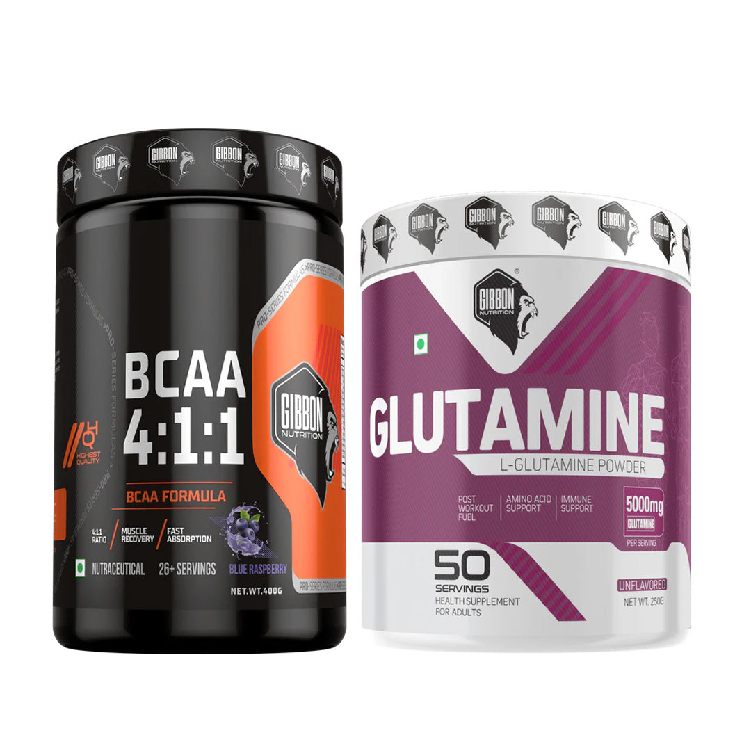 BCAA 4:1:1 + L-Glutamine Power Combo – Gibbon India